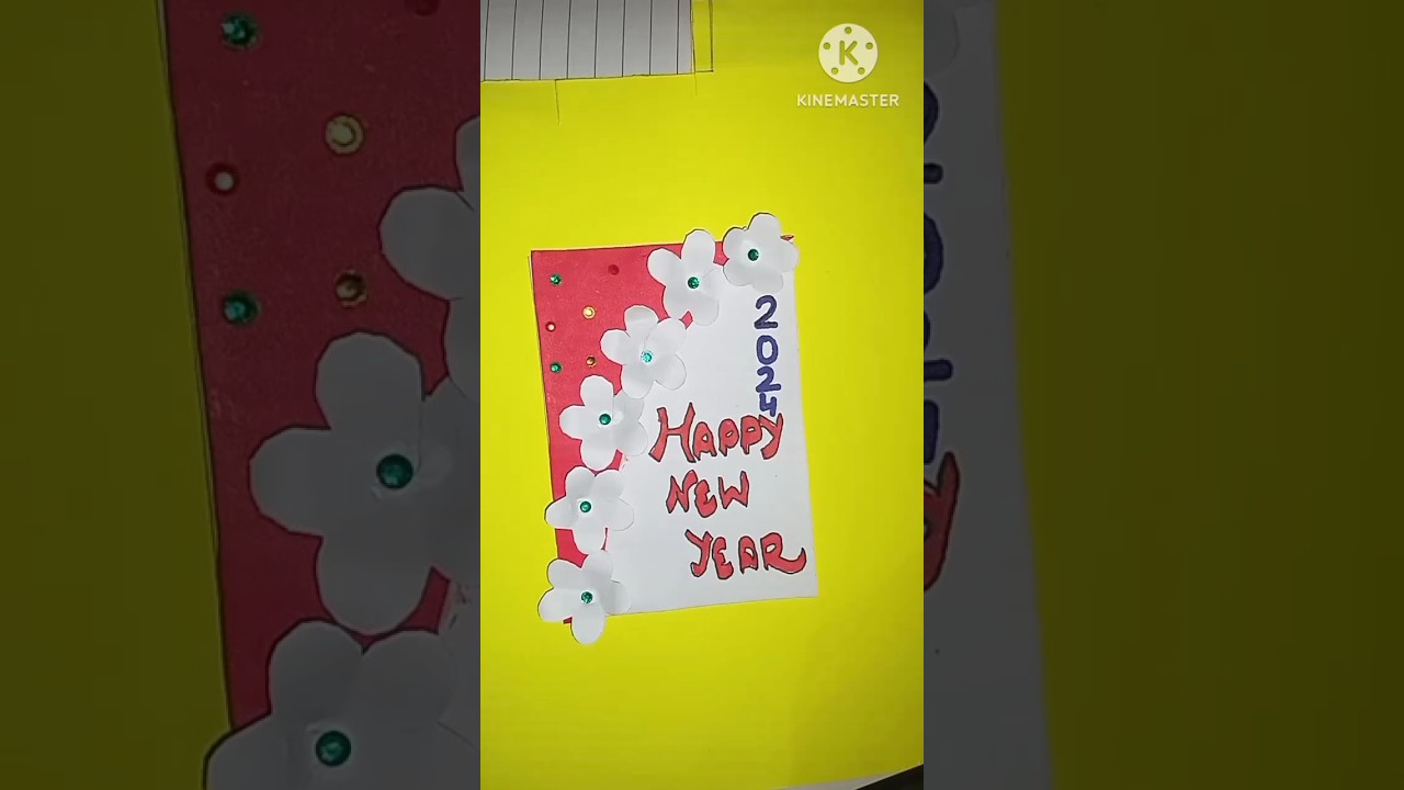happy new year card 2024 | mini happy new year paper card 2024 - YouTube