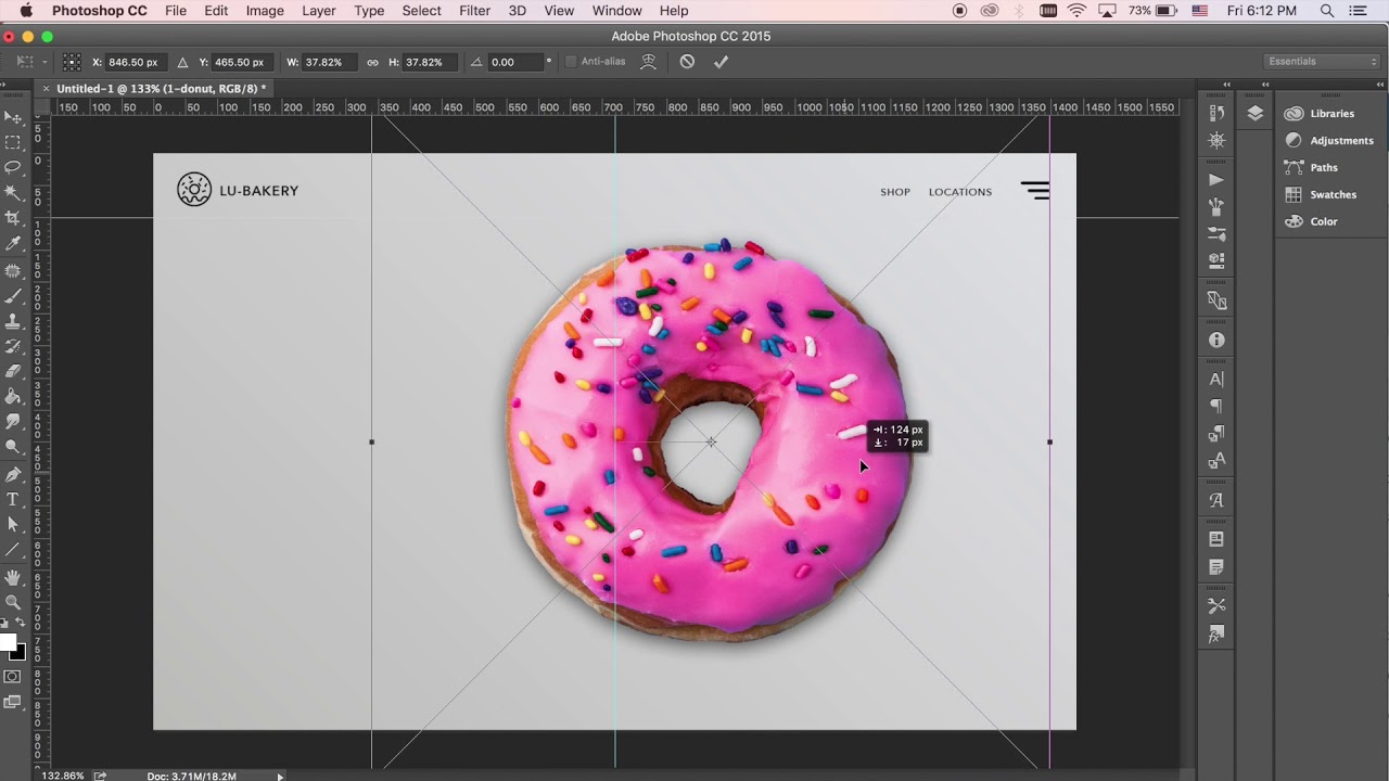 Web Design Speed Art - Donuts Bakery. Photoshop - YouTube