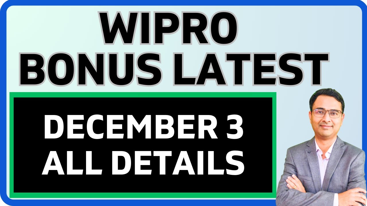 Alert : Wipro Bonus details | Wipro Bonus on December 3 - YouTube