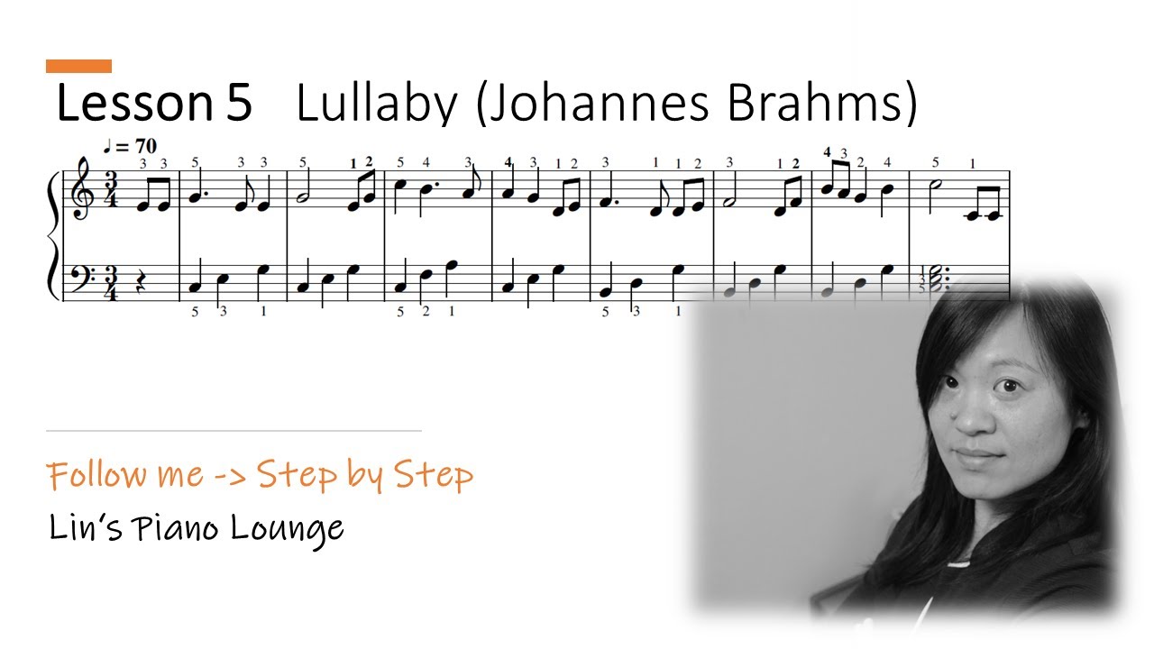 Lullaby (Brahms) Tutorial | Piano lesson for beginners 摇篮曲 勃拉姆斯 示范教学 ...