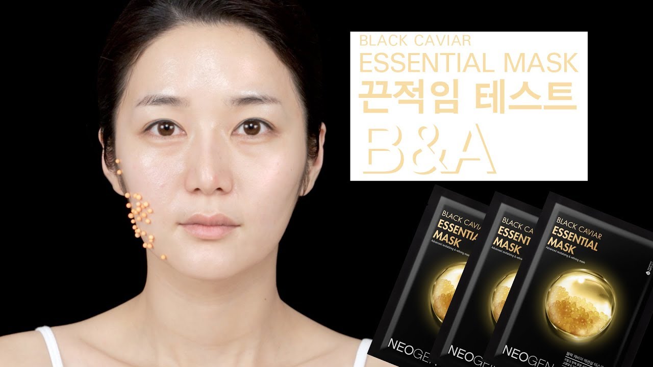#마스크 #끈적임 비교 실험 Black Caviar Essential Mask l NeogenLabStudio - YouTube