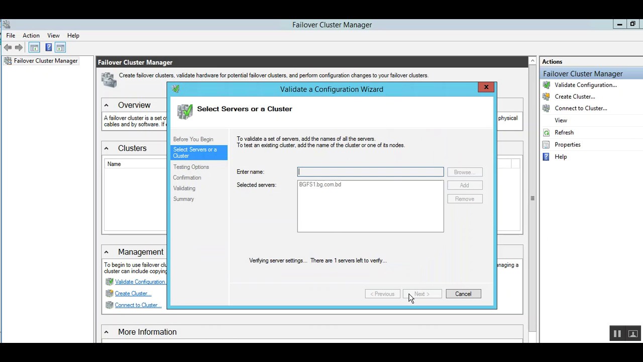Cluster Validation Test in windows server 2012 R2 - YouTube