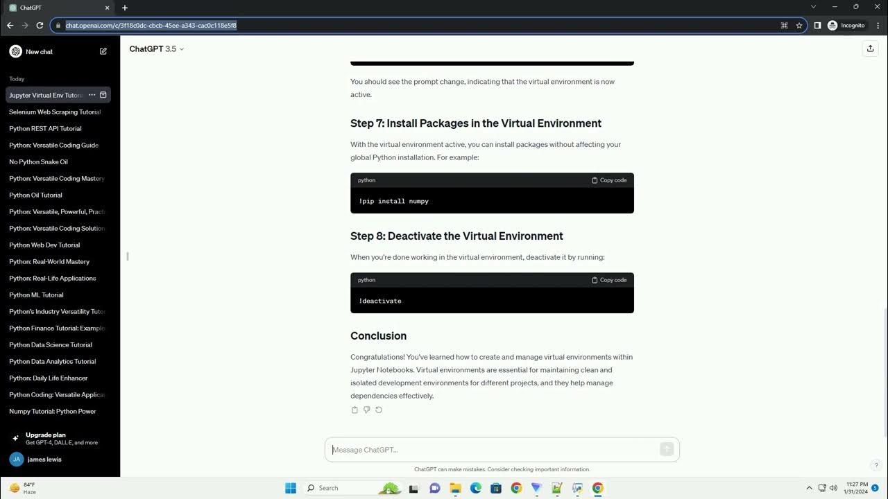 virtual environment python jupyter notebook - YouTube