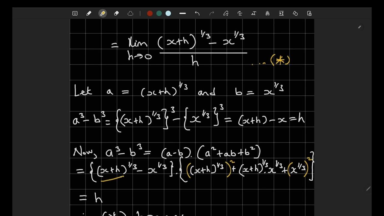 Finding the derivative of cube root of x from first principles - YouTube