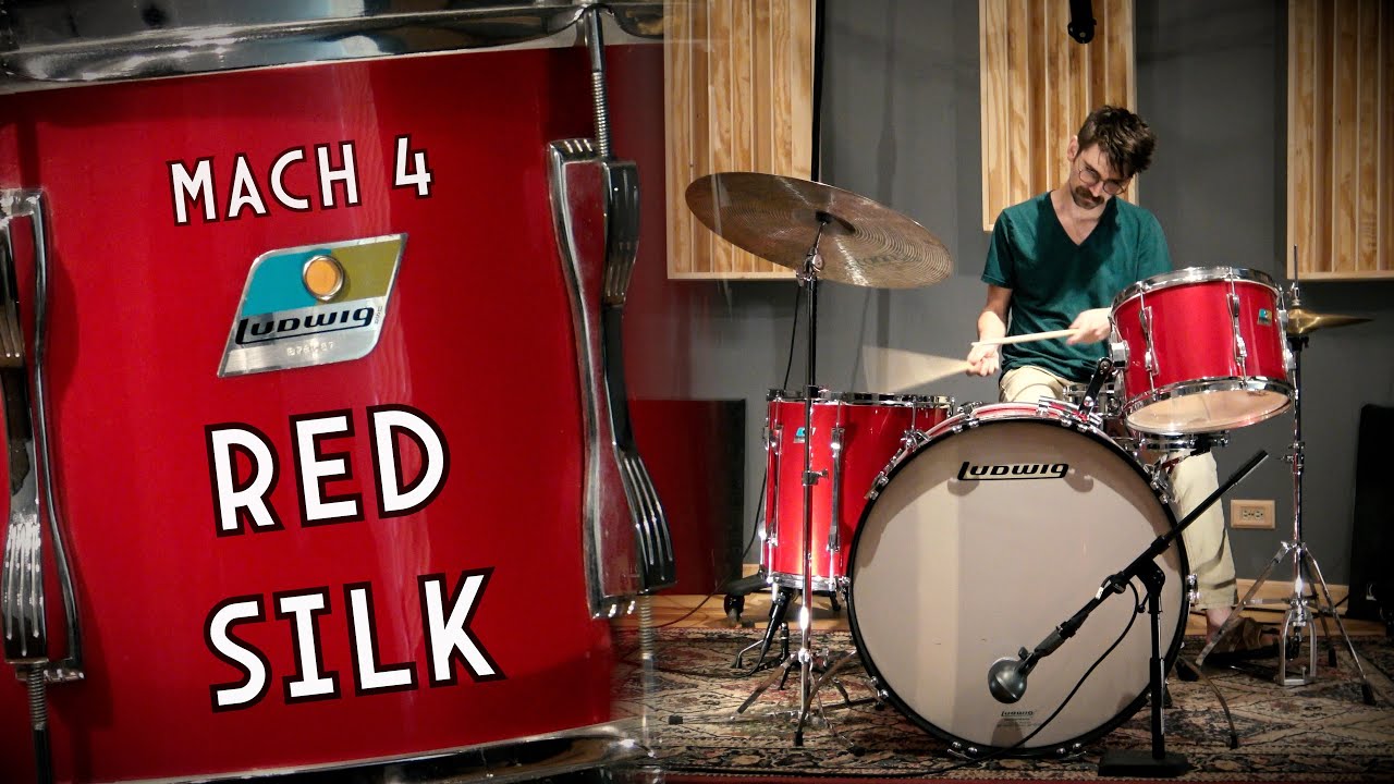 70s Ludwig Mach 4 Drum Kit - Red Silk - YouTube
