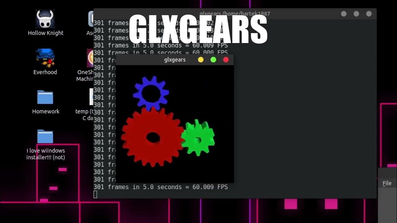 glxgears spin - YouTube
