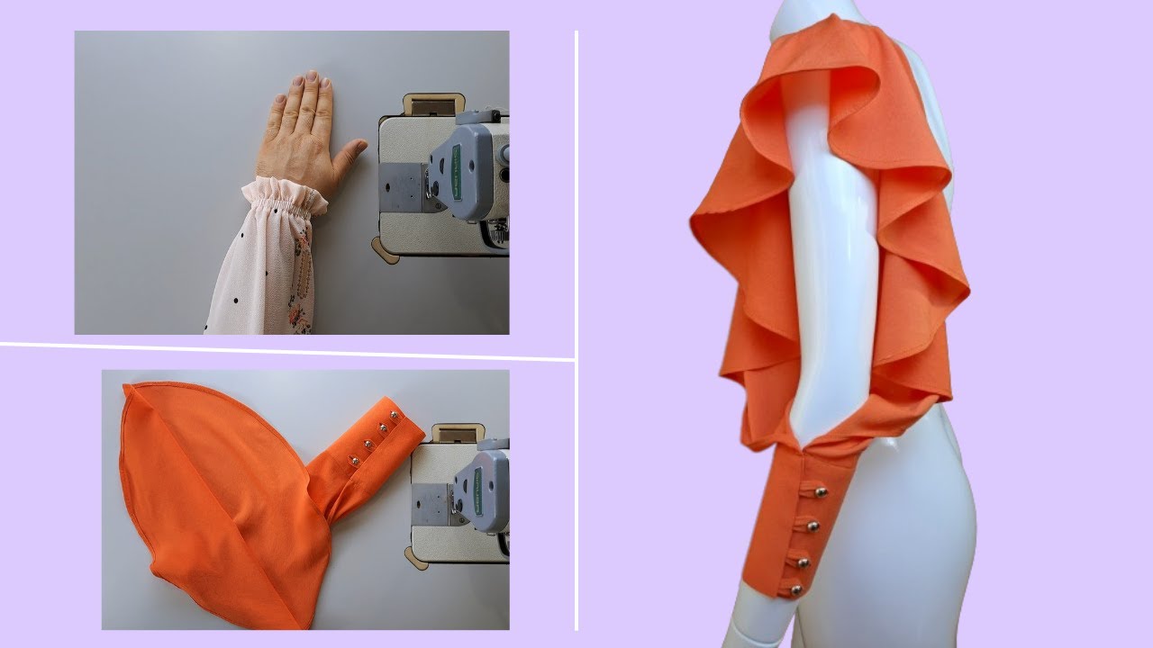 Make beautiful Elastic and flutter butterfly cuffed sleeves design at ...