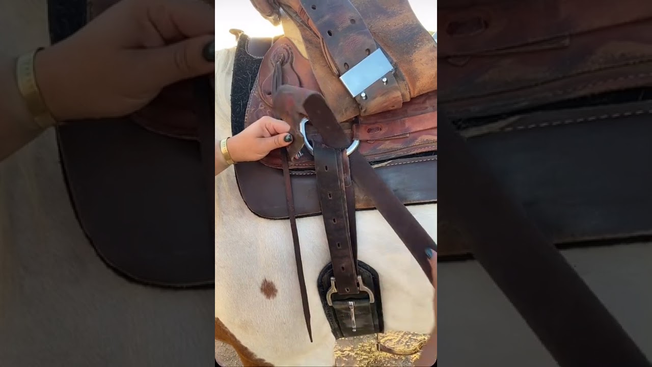 Cinching up a western saddle - latigo knot - flat cinch knot - YouTube