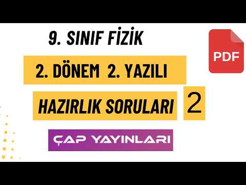 9. SINIF FİZİK 2. DÖNEM 2. YAZILI | ÇAP YAYINLARI YAZILIYA HAZIRLIK 2