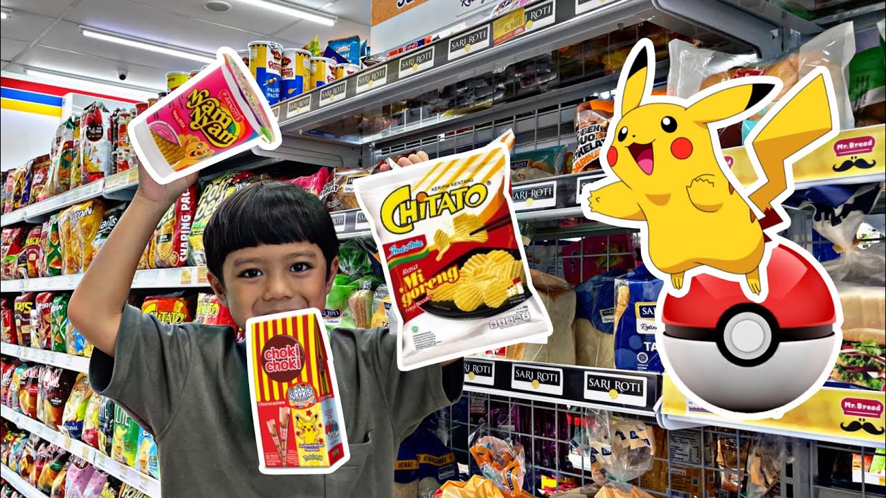 DRAMA AIDEN BELI JAJAN SAMBIL TUNGGU BERBUKA PUASA, CHOKI CHOKI PIKACHU, CHITATO INDOMIE, NYAM ...