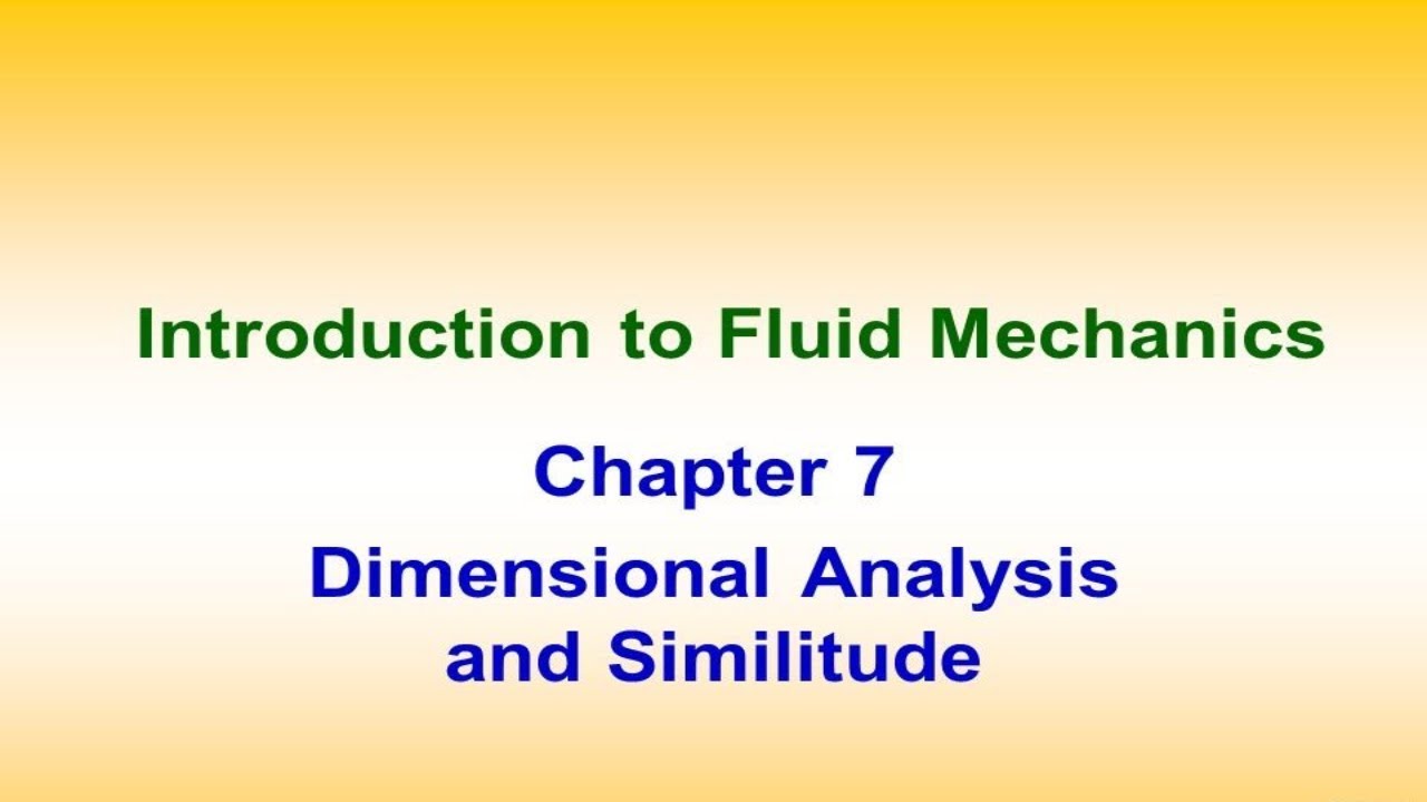 Fluid Mechanics Chapter 7 c Similitude And Modeling Tutorial Part 01 Fluid Mechanics Chapter 7 c Similitude And Modeling Tutorial Part 01