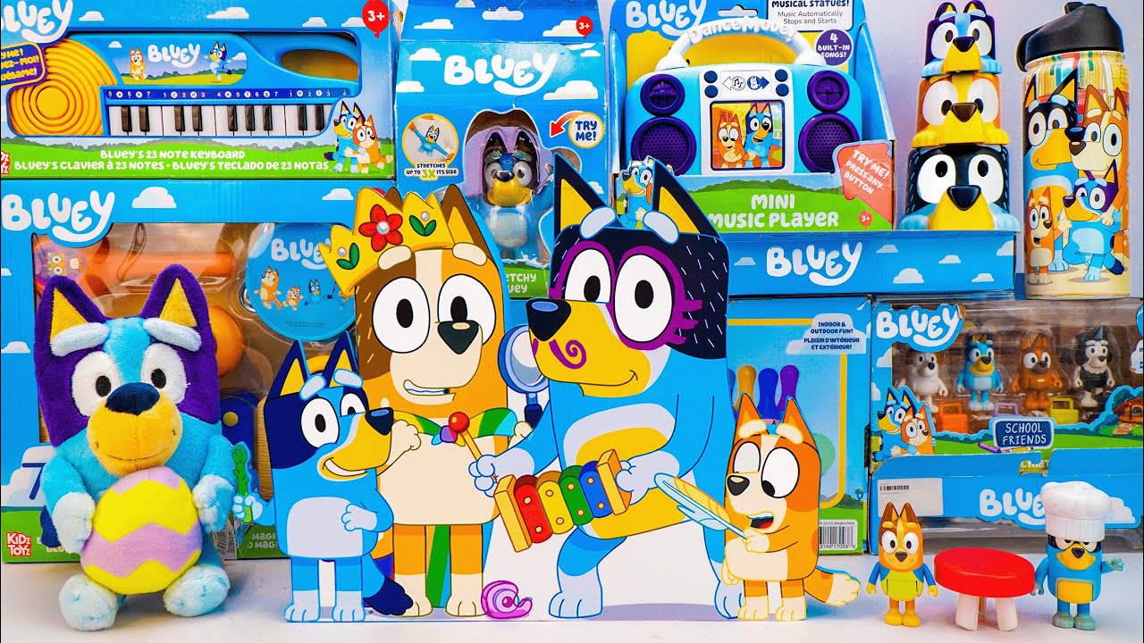 Bluey Toy Collection Unboxing Review 💙 Mystery Bluey Family Box & Bluey ...