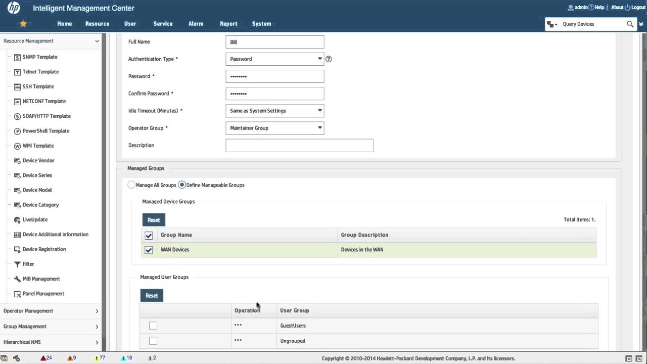 HP IMC 7.1 Multi User Administration with Device Groups - YouTube
