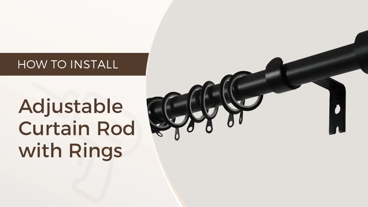 How to Install Adjustable Curtain Rod with Rings - YouTube