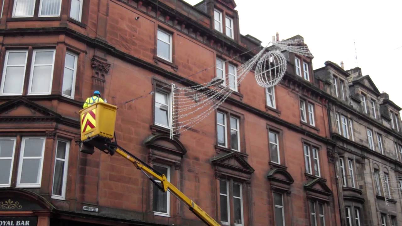 Putting Up Christmas Lights On Scott Street Perth Perthshire Scotland ...