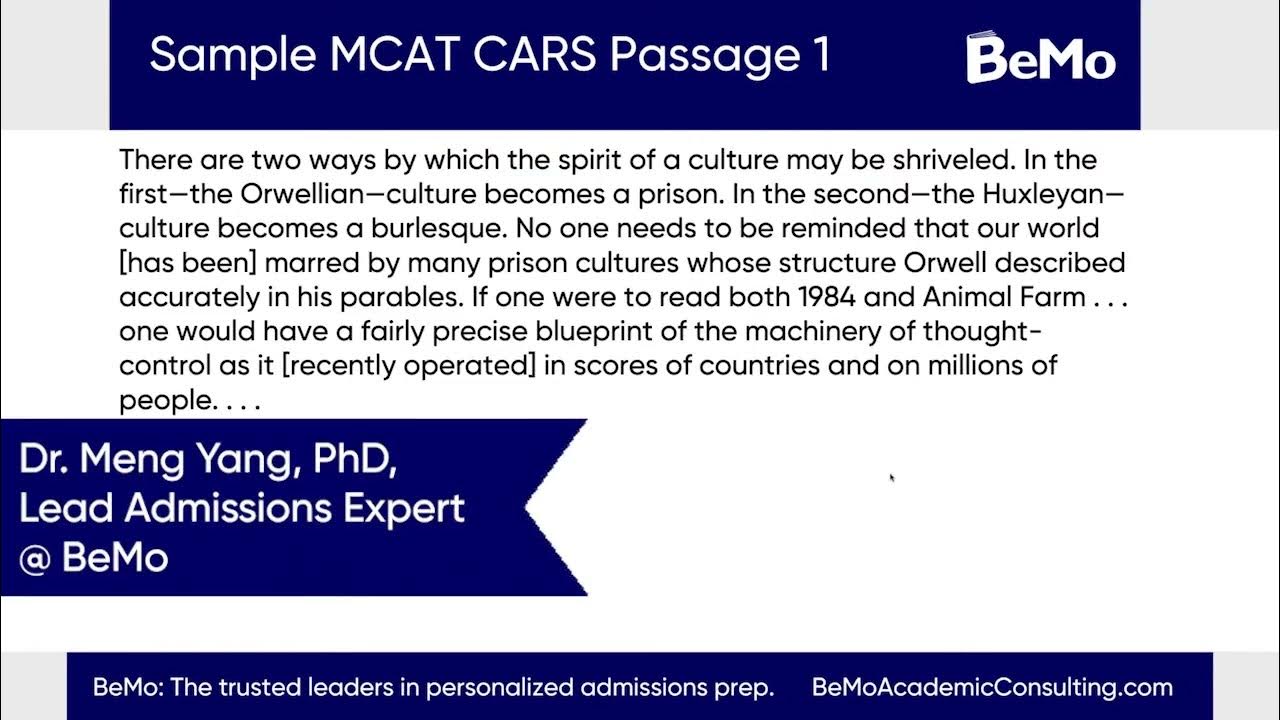 The HARDEST MCAT CARS Passage Analysis BeMo Academic Consulting YouTube the-hardest-mcat-cars-passage-analysis-bemo-academic-consulting-youtube