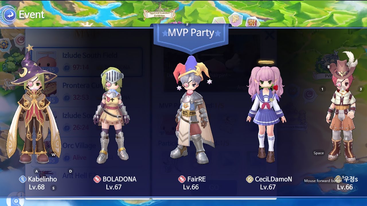 Ragnarok Origin KOREA MVP Party Angeling Boss (Wearing Fish Head Hat ...