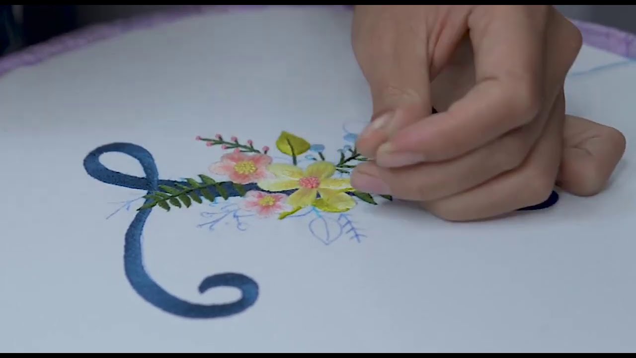 How to Hand Embroidery Letter L with Flowers/ Hướng dẫn Thêu Tay Chữ L ...