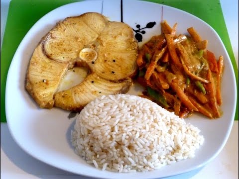 SHARK with Coconut Milk | Fish Recipe | Rice and Sauteed Vegetables | Shark Steaks