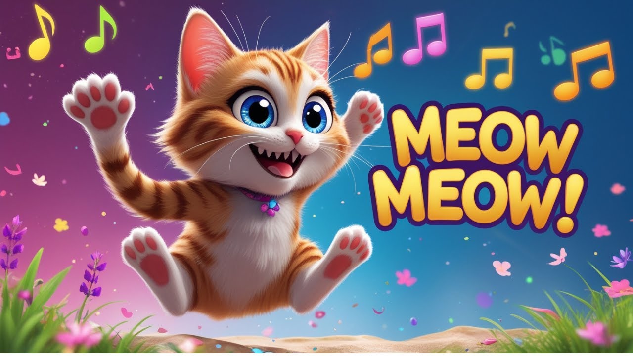 Meow Meow Canción – La Canción del Gatito Más Divertida para Niños ...