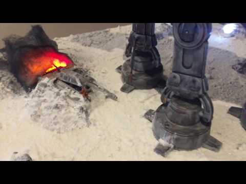 Star Wars Hoth Diorama Snowspeeder crash with AT-AT - YouTube