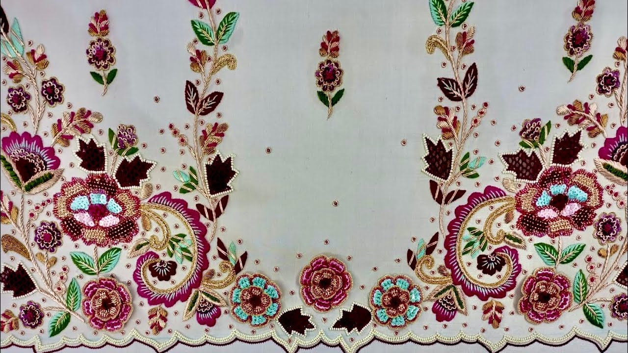 Fancy hand Embroidery handwork - YouTube