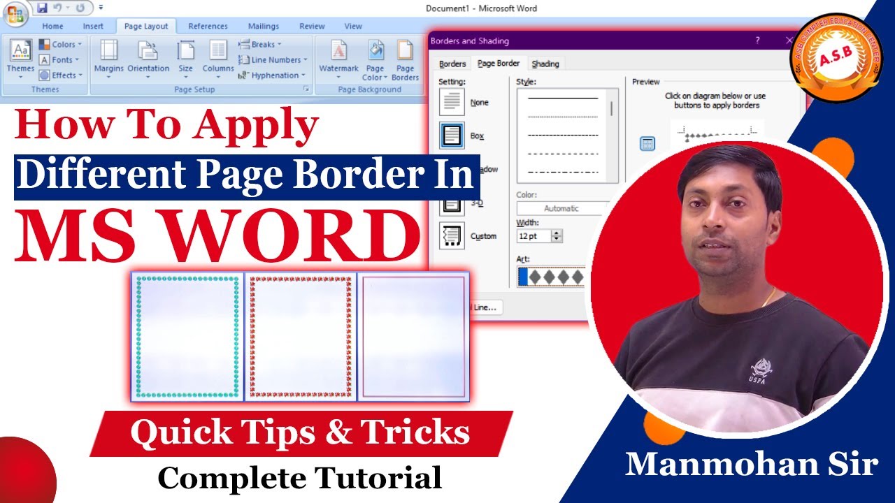 How To Apply Different Page Borders to Each Page | Easy Tutorial ...