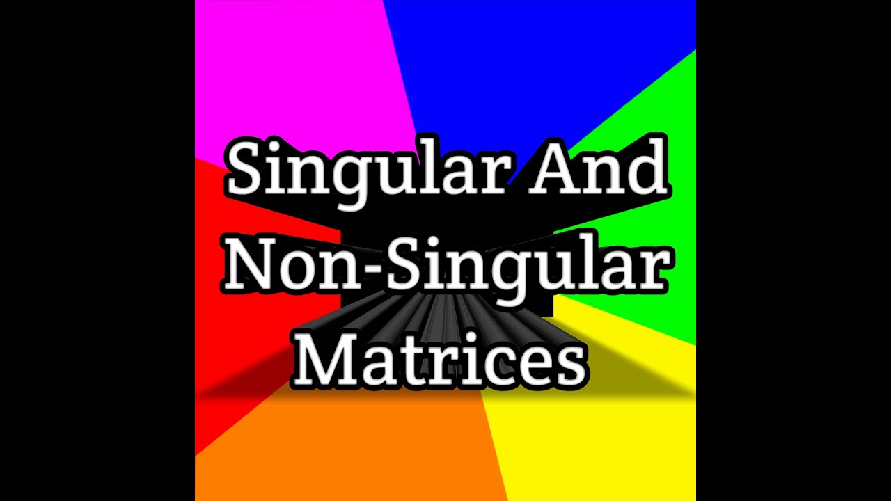 Singular Non Singular Matrices what Is Singular Matrix what Is Non