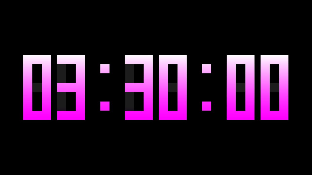 3 Hour and 30 Minute Countdown Timer with Alarm & Chapters - Digital Display - Pink & White ...