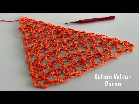 ÜÇGEN ÖRÜMCEK DESEN ŞAL- BANDANA- BOYUNLUK - PAREO TARİFİ 