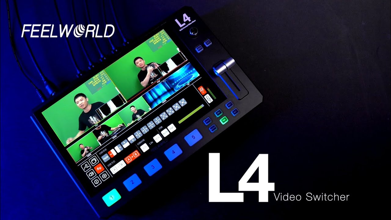 FEELWORLD L4 10.1 Inch Multi Camera Video Switcher 4 HDMI in and 1 SDI ...