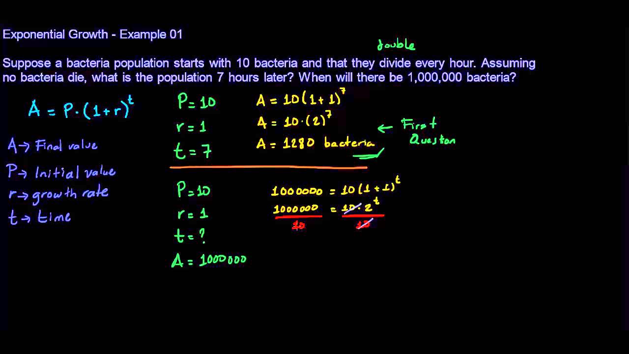 Exponential growth and decay - Example 01 - YouTube