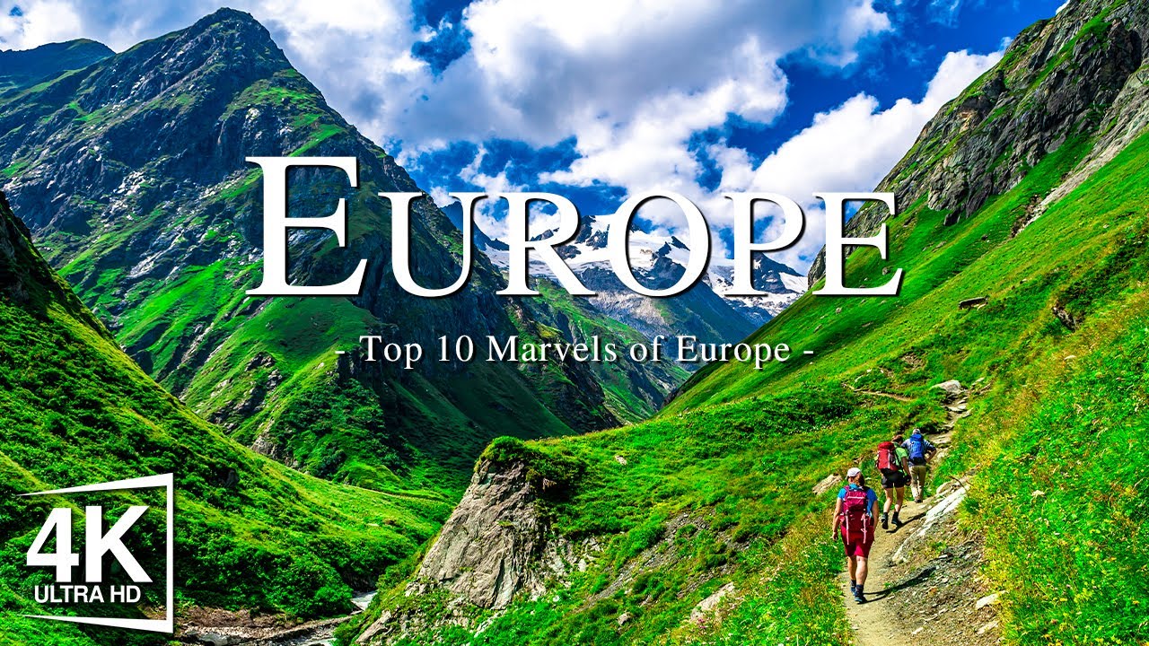 FLYING OVER EUROPE (4K UHD) - Relaxing Music Along With Beautiful ...