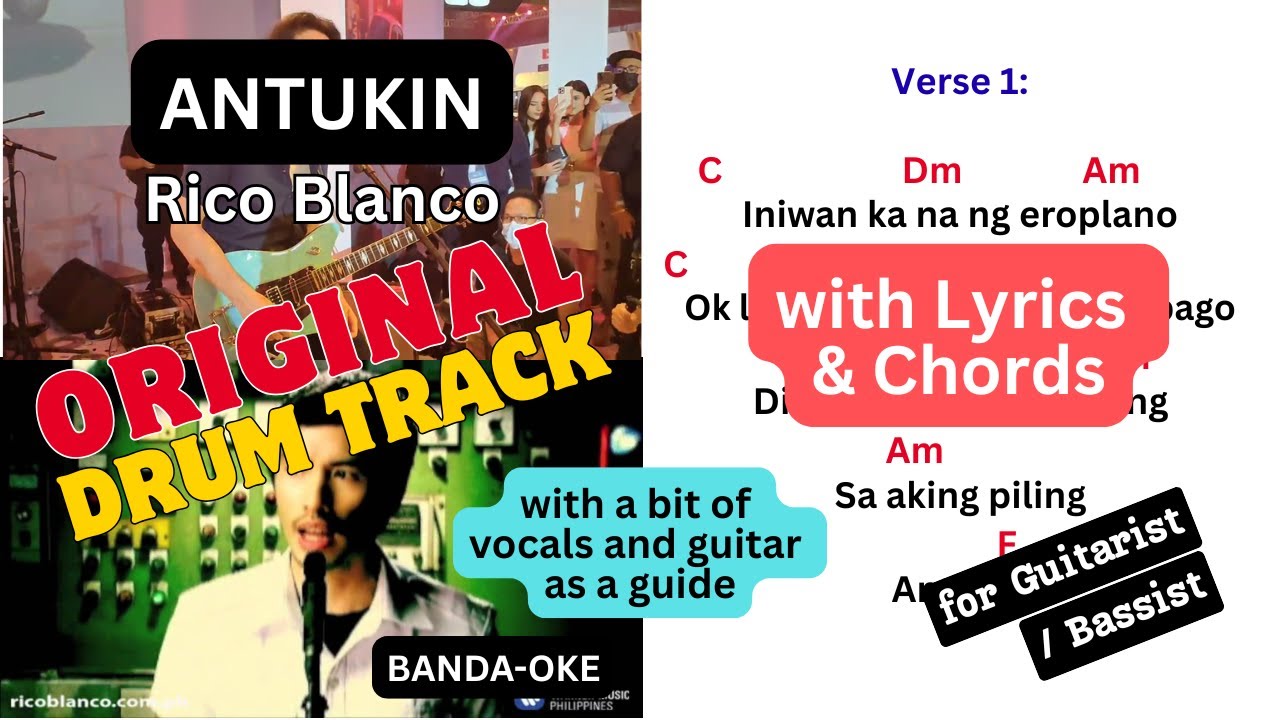 Antukin (Drum Backing Track) - Rico Blanco (with Lyrics, Chords) | # ...