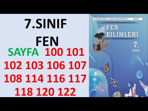 7 SINIF FEN BİLİMLERİ DERS KİTABI  SAYFA 100 101 102 103 106 107 108 114 116 117 118 120 122 cevap