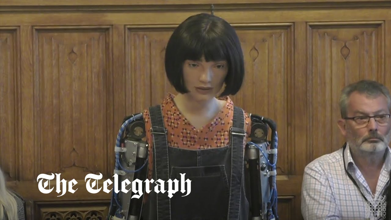 Humanoid robot addresses House of Lords committee in Parliament - YouTube