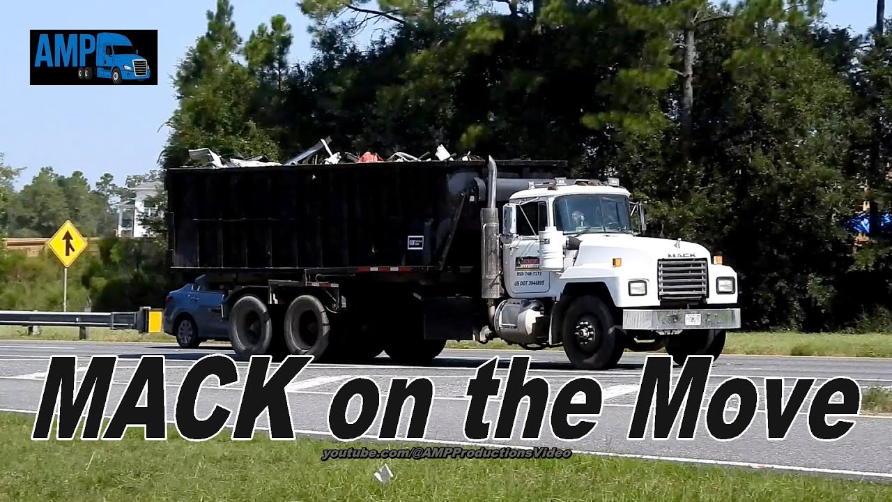 White Mack Roll Off Truckspotting 10125 - YouTube