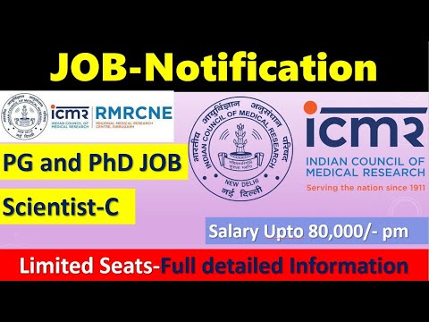 Master's & PhD Job opportunity as Scientist C in ICMR Regional Centre ...
