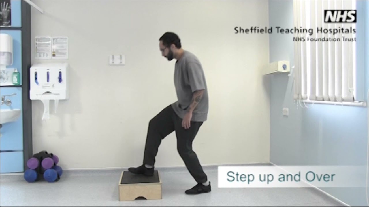 Spinal rehabilitation exercises Step up and over - YouTube