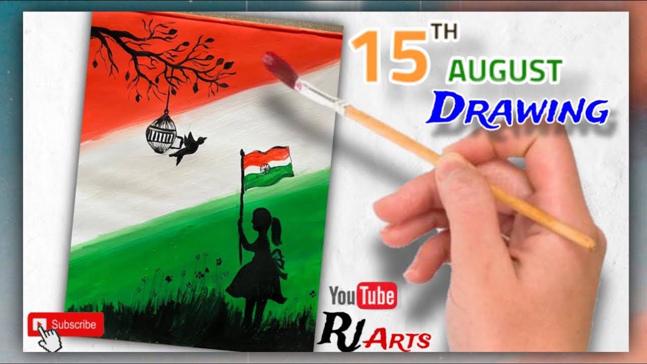 Independence Day for kid’s |kids art for august 15| national flag art ...