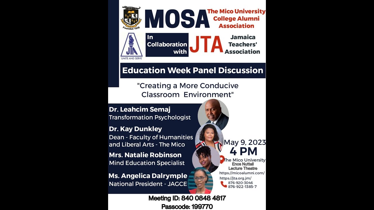 Creating a Conducive Classroom Environment - MOSA and JTA Panel ...