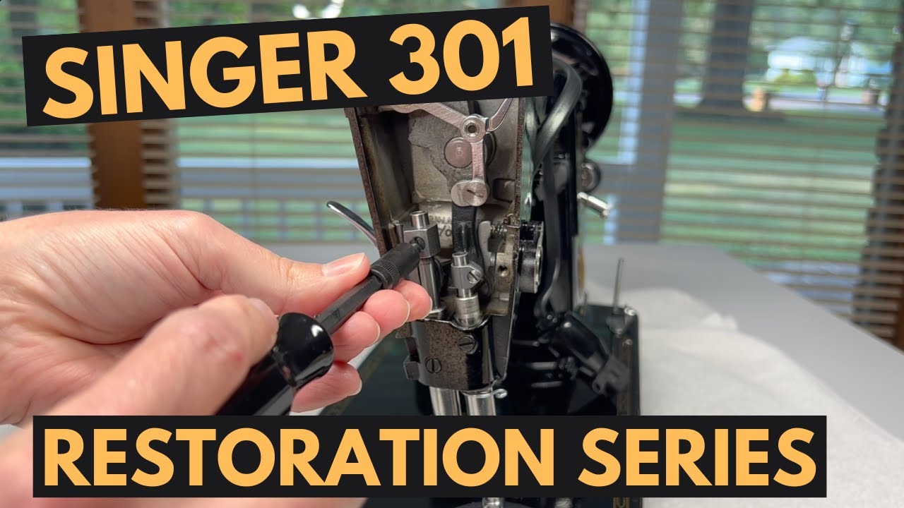 How to install the presser bar and set the height on a Singer 301 ...