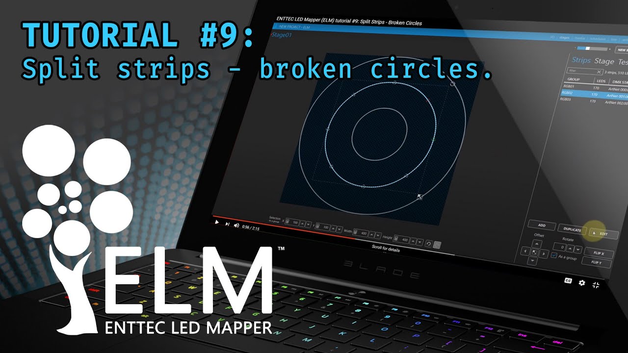 ENTTEC LED Mapper (ELM) tutorial #9: Split Strips - Broken Circles ...