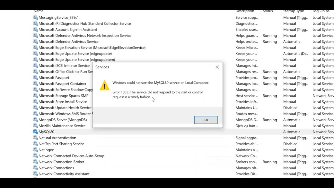Mysql Error Code 1053 YouTube Mysql Error Code 1053 YouTube