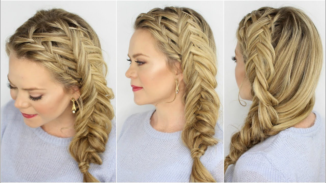 Waterfall and Inverted Fishtail Braid - YouTube