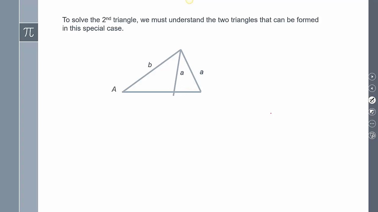 Lesson 40-2 Applications of Trigonometry Law of Sines SSA - YouTube