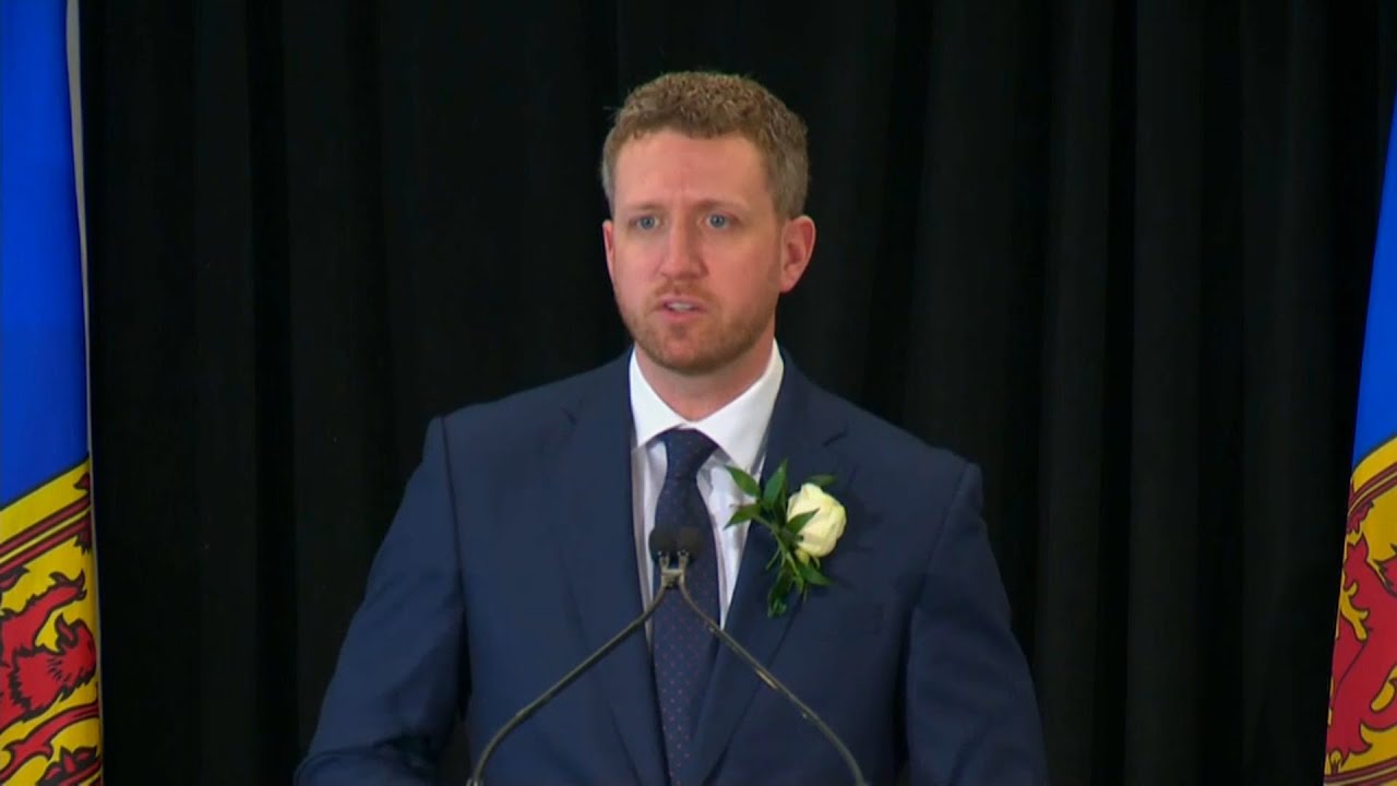 Nova Scotia Premier Iain Rankin speaks with reporters following cabinet ...