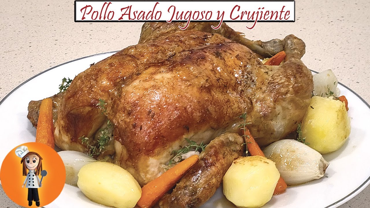 Pollo Asado Entero Jugoso y Crujiente | Receta de Cocina en Familia ...