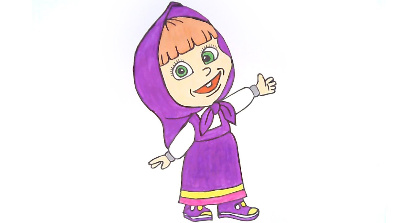 How to Draw Masha easily || Masa and the bear Drawing - YouTube