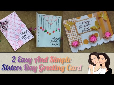 Sister's Day Cards Making | how to make sisters day card | sister day ...